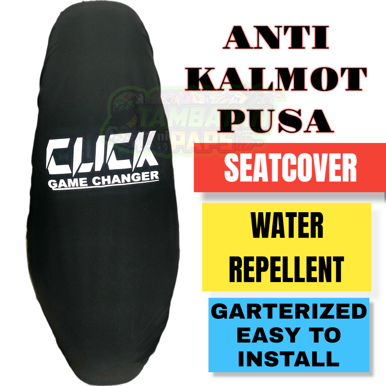 ANTI KALMOT PUSA SEAT COVER HONDA CLICK EDITION WHITE & GOLD PRINT ...