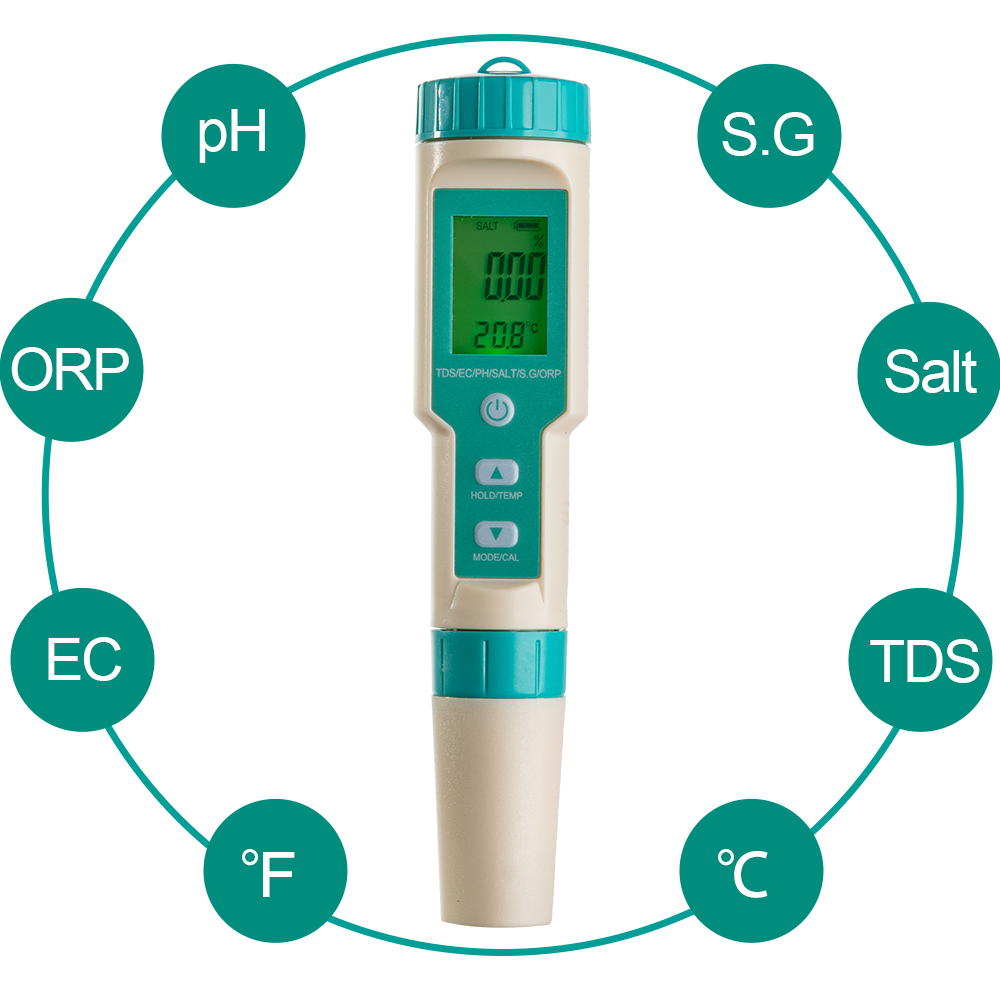 NEW 【Exclusive Discount】2/3/4/5/7 in 1 PH Meter TDS EC ORP Salinity SG ...