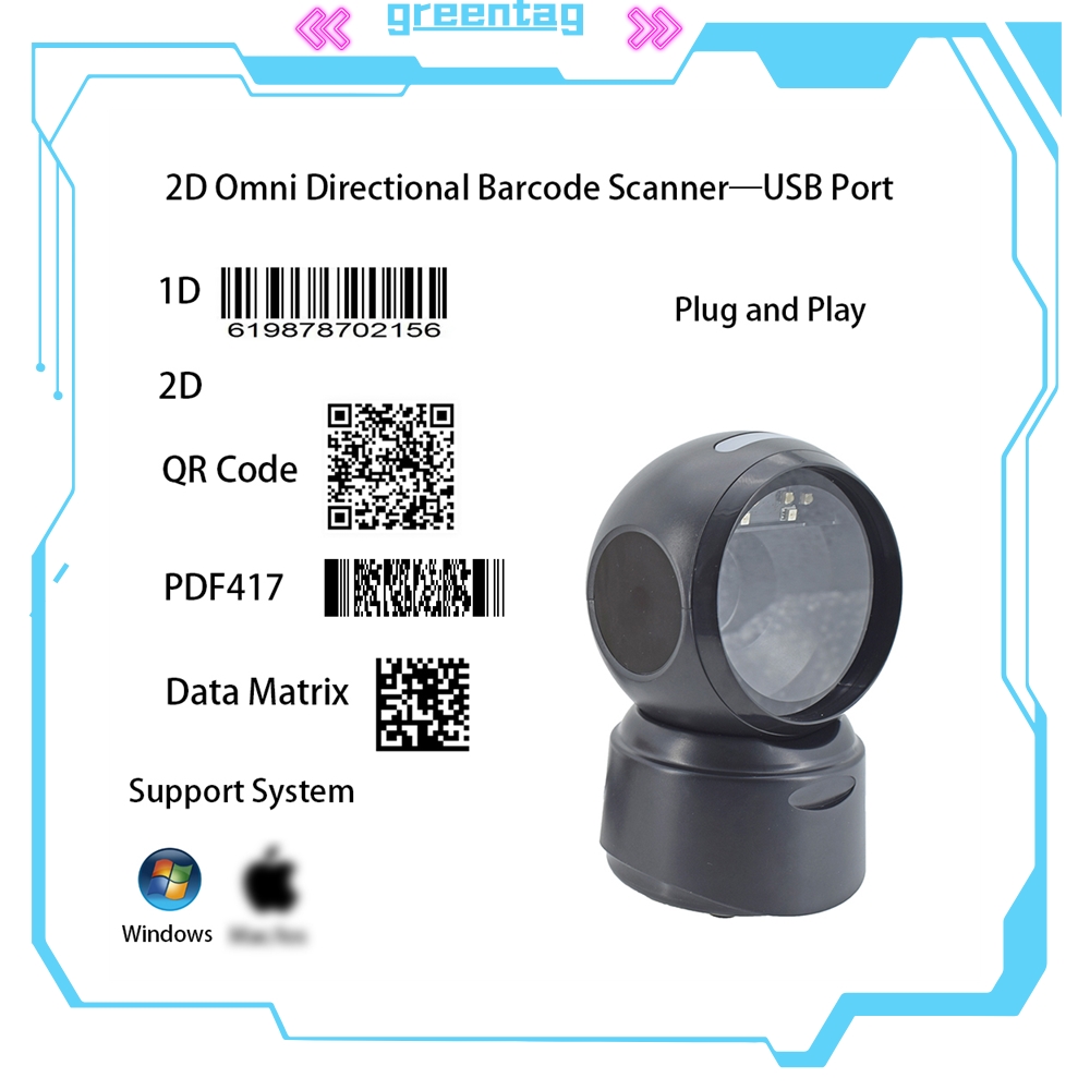 greentag High Speed Platform 1d 2d Barcode Scanner Omni direction QR ...