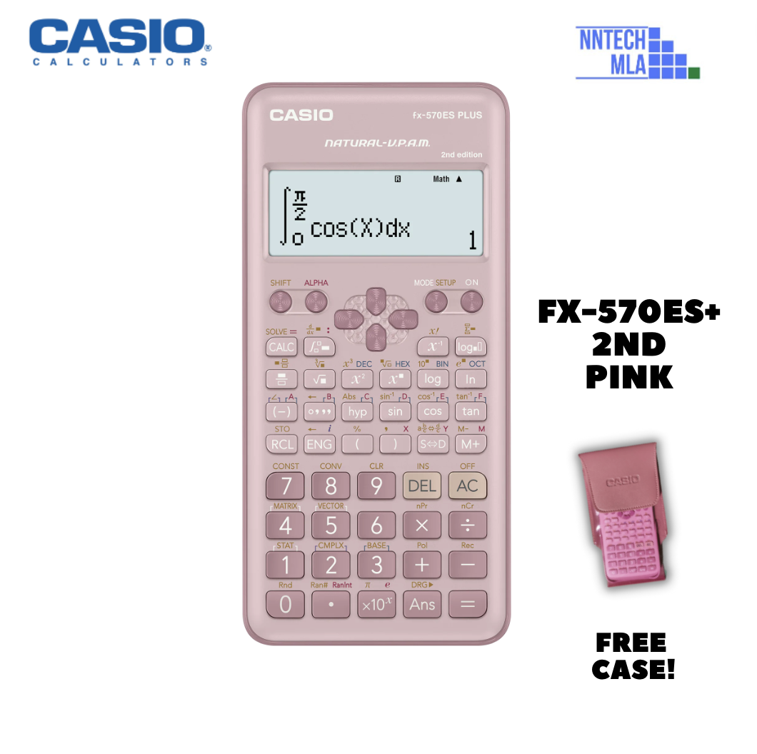 Scientific Calculator - Casio FX570ES+ 2nd EditioN PINK FREE LEATHER ...