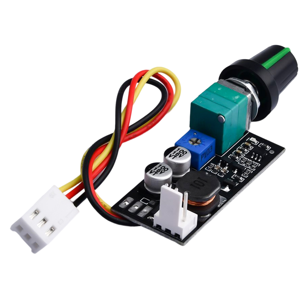 3pin Dc5-12v 1a Speed Motor Controller With Knob Switch Fan Speed ...