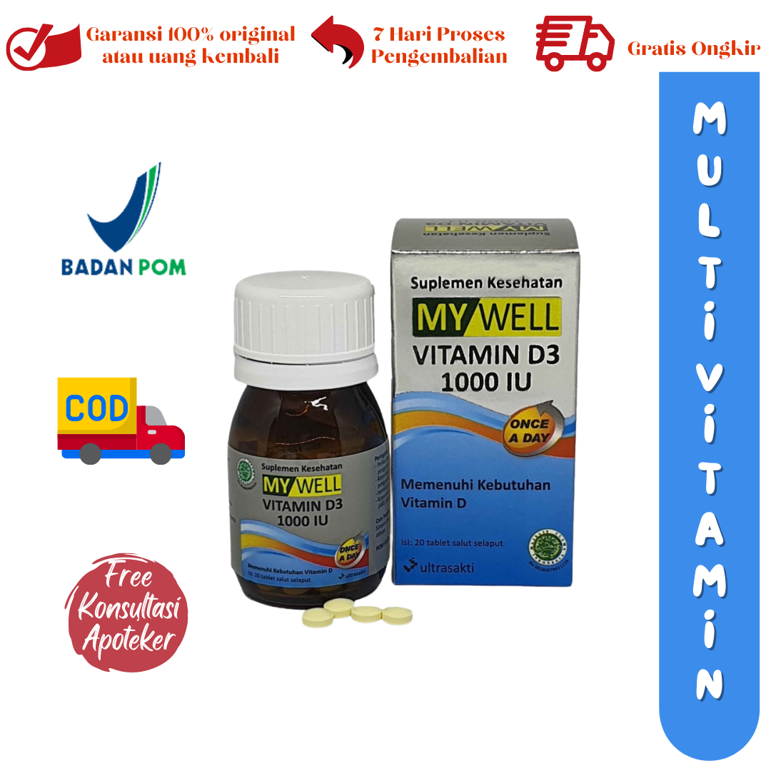 MY WELL Vitamin D3 1000 IU 20's (Botol) | Lazada Indonesia