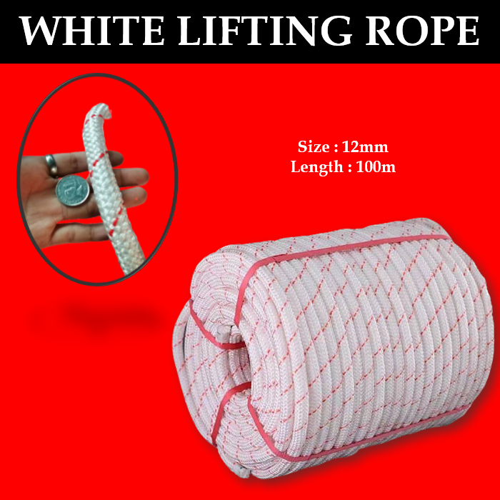 TOYU 1roll 10m-100m 4mm- 24mm White Lifting Rope Safety Rope, Braided ...