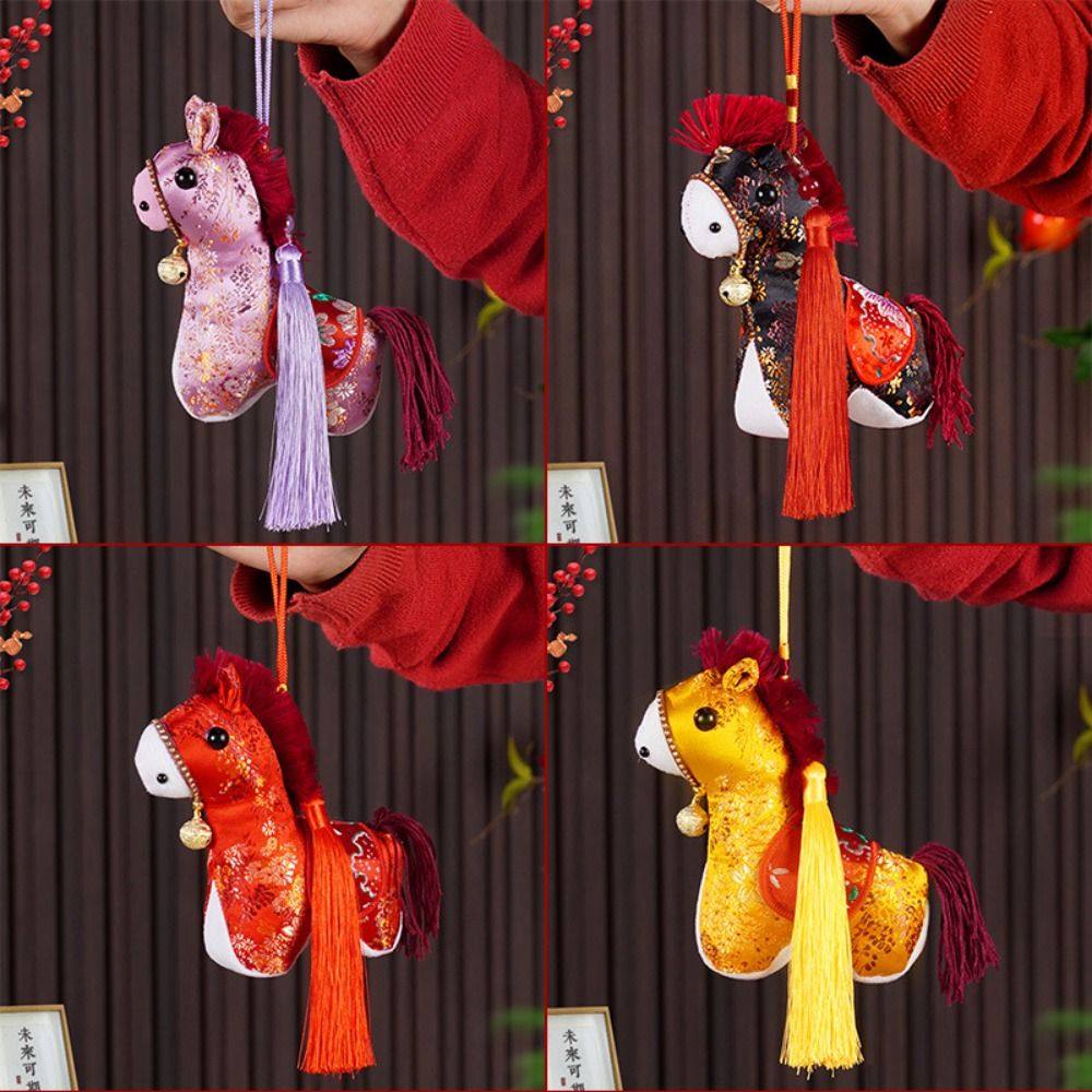 Unique Cartoon Horse Keychain Chinese Style Plush Chinese New Year Gift ...