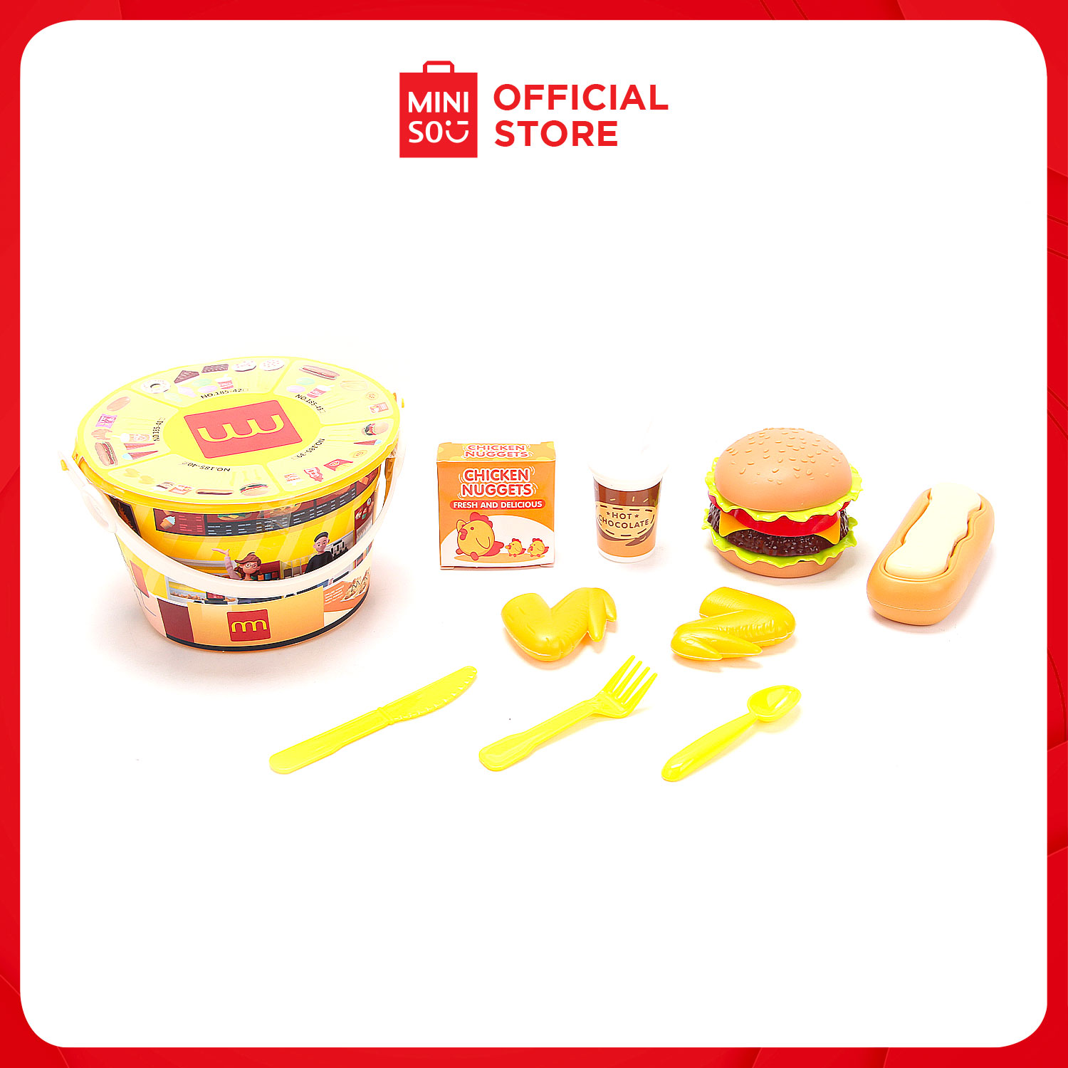 MINISO Playing House Series Whole-Family Set (Fast Food) (9 pcs ...
