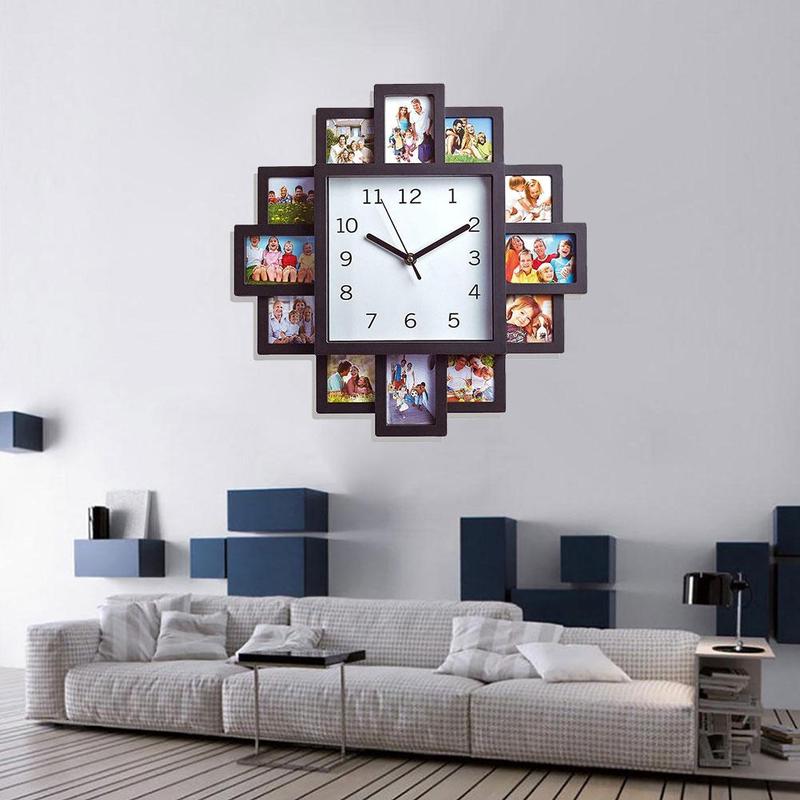 【Discount offer】16 Inch Photo Frame Fashion Clock Metal Photo Frame ...
