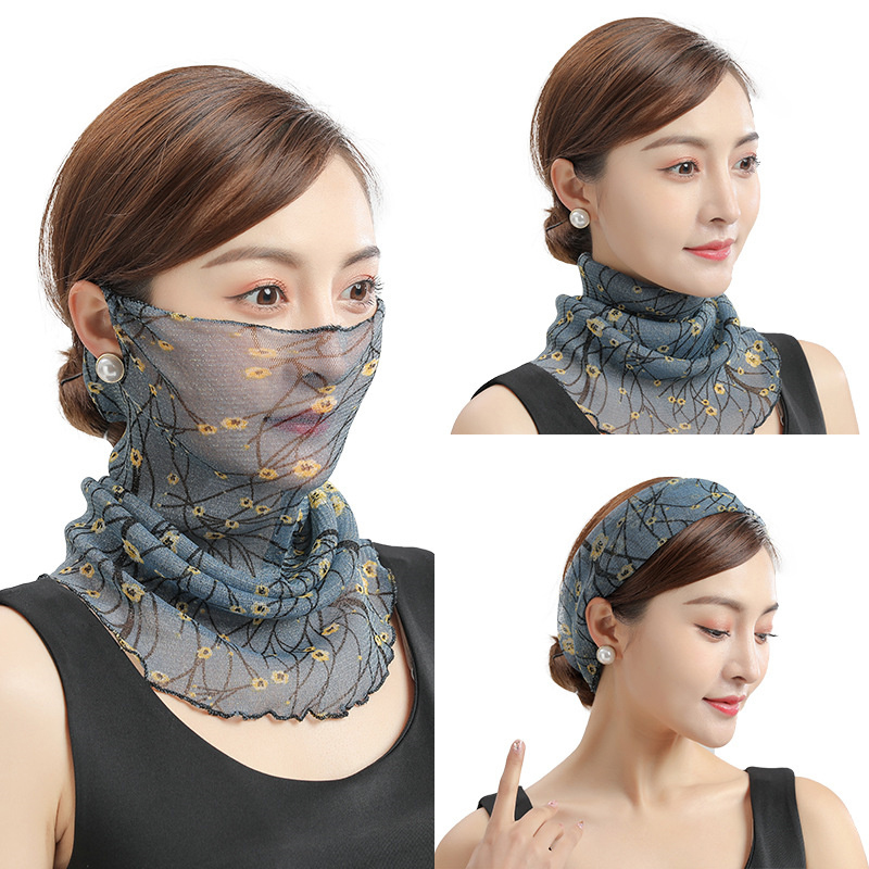New Spring Summer Chiffon Neck Collar Scarf Women Head Thin Sunscreen ...