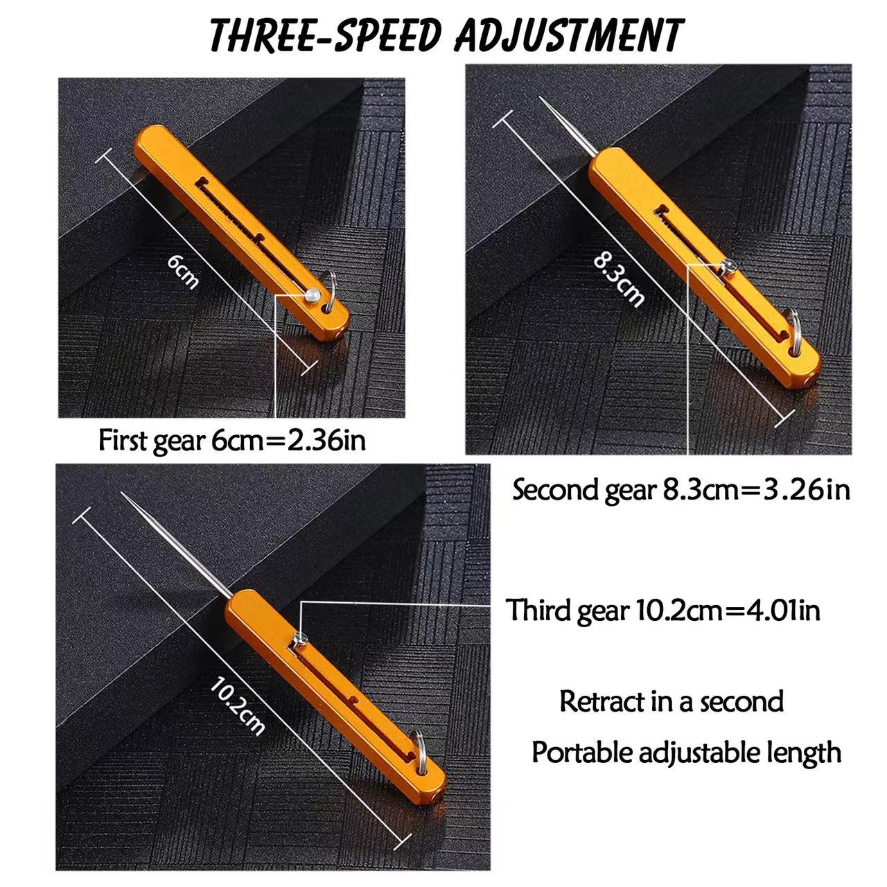 Titanium Alloy Integrated Toothpick Telescopic Pick Pendant Three-Speed ...