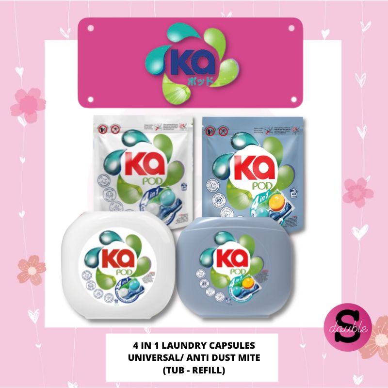 KA 4in1 LAUNDRY CAPSULE 42/46/48/52 Pods Antibacterial Anti-Dust Mite Detergent Pods|Anti ...