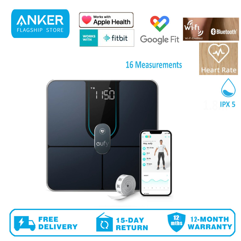 Anker T9149 eufy Smart Scale P2 Pro, Digital Bathroom Scale with Wi-Fi ...