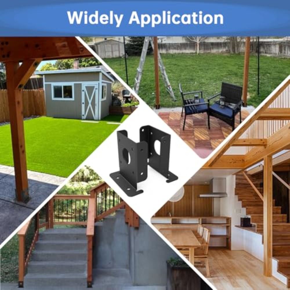 2pcs Base Brackets Sturdy Support Wood Fence Pergola Brackets ...