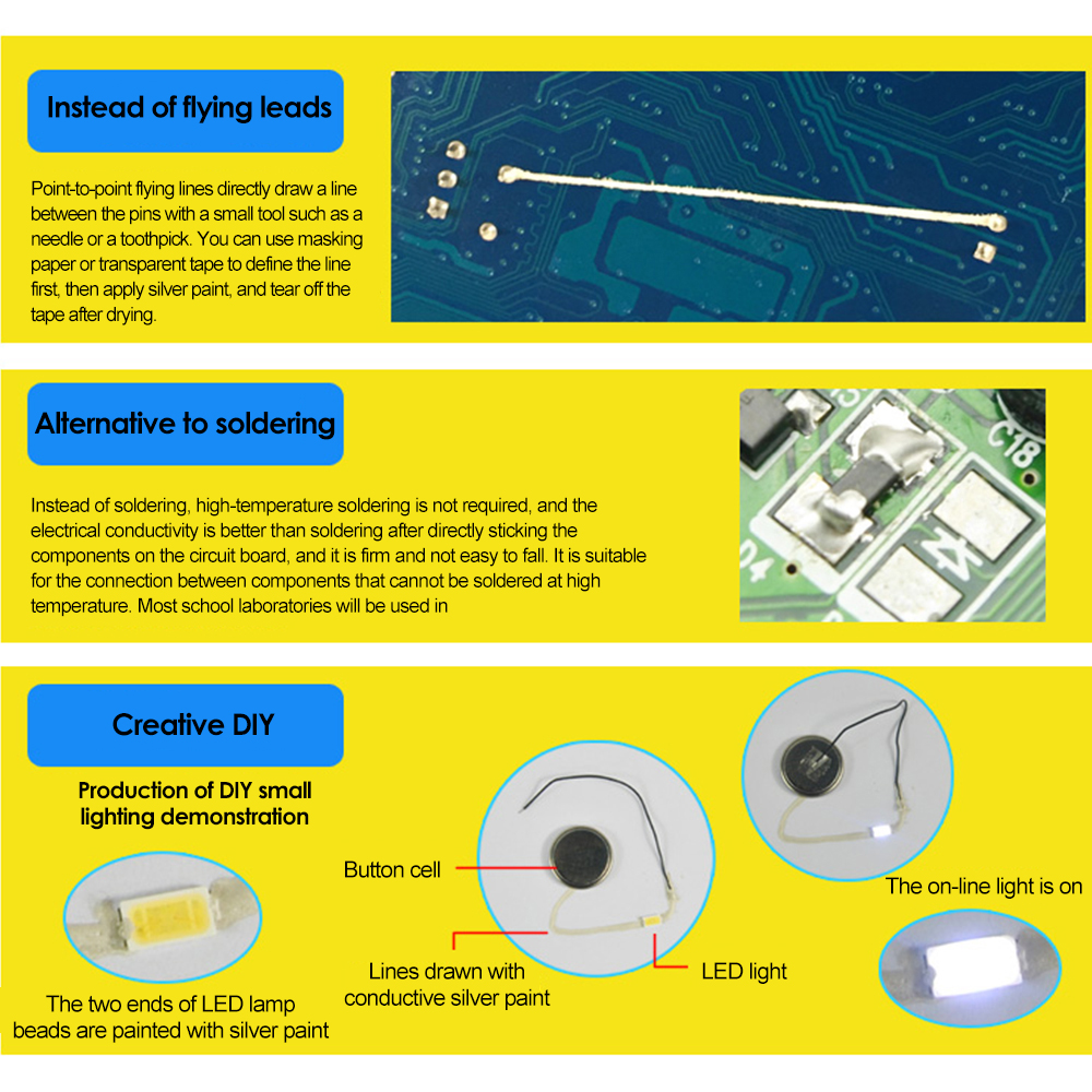 0.2/0.4/0.7/1ml Conductive Adhesive Glue Silver For Rubber Repair ...