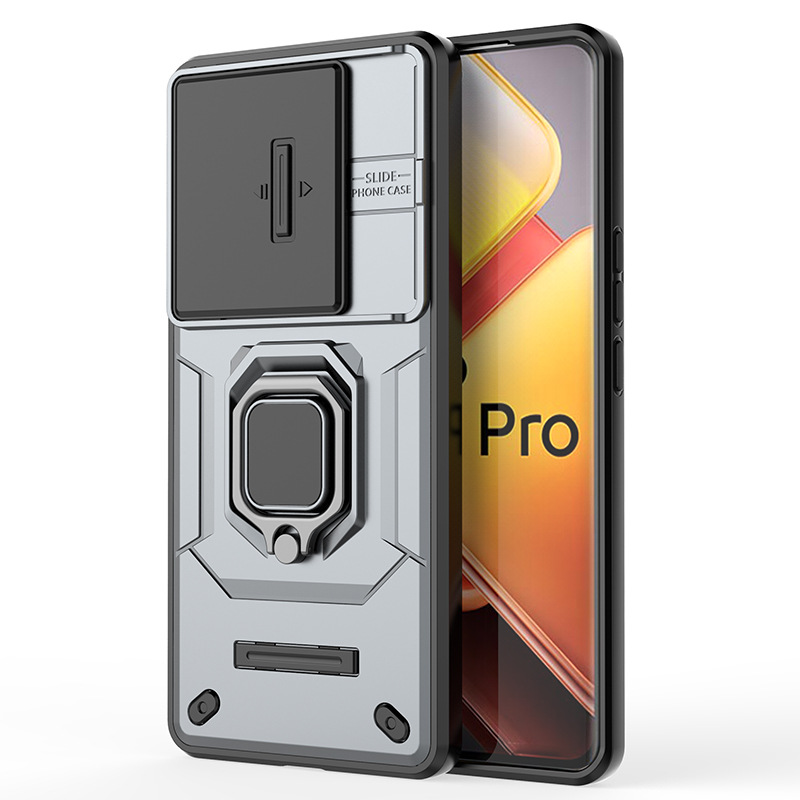 Vivo T3 Pro Case with Slide Camera Cover，Rotated Ring Kickstand ...