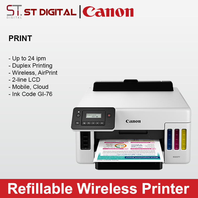 [Local Warranty] Canon MAXIFY GX5070 Refillable Ink Tank Wireless ...
