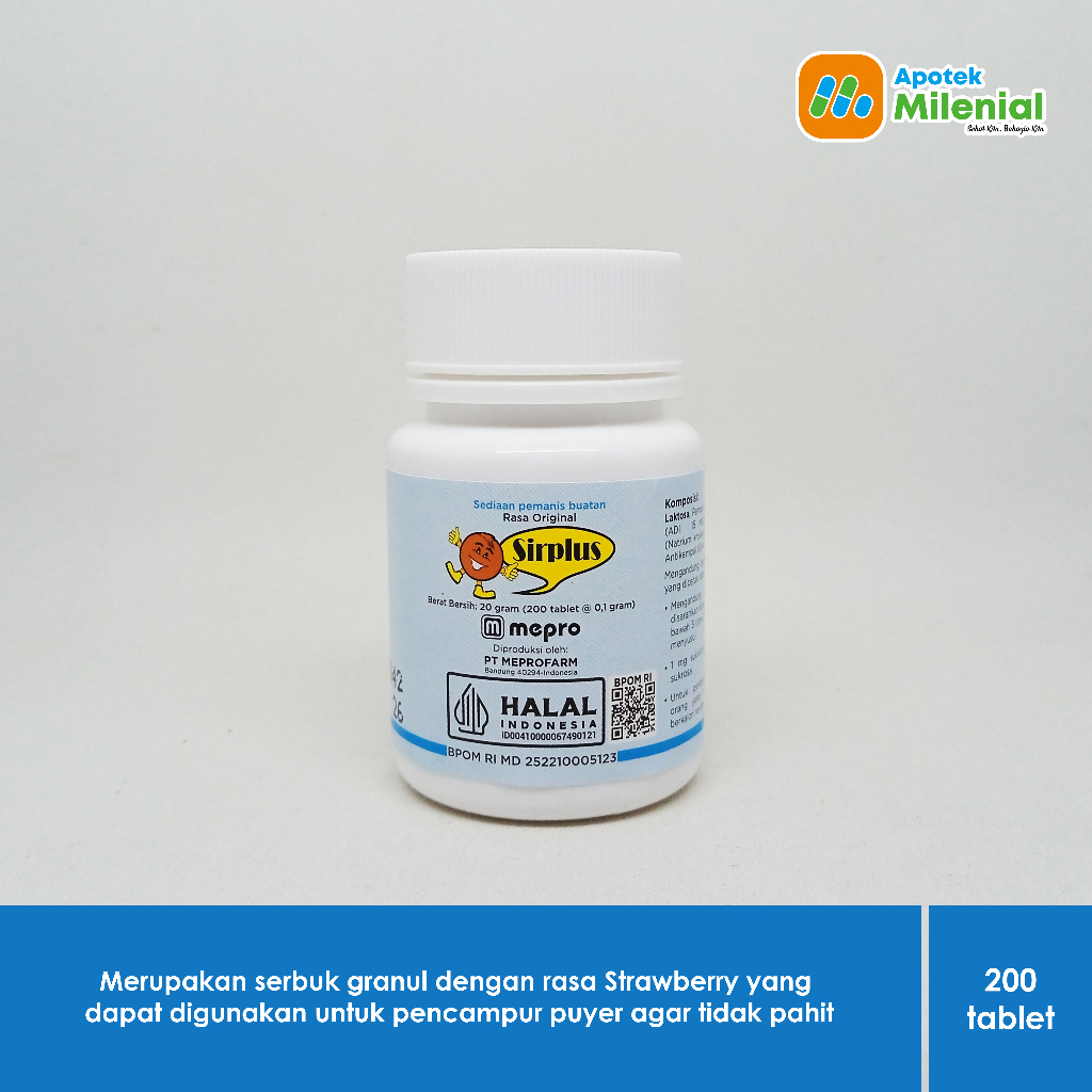 Sirplus Tablet Original isi 200 Tablet / Pemanis Obat Agar Tidak Pahit ...