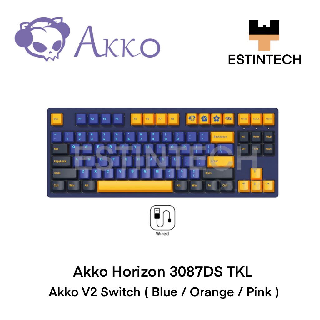 Keyboard (คีย์บอร์ด) Akko Horizon 3087DS TKL Akko V2 Switch (Blue ...