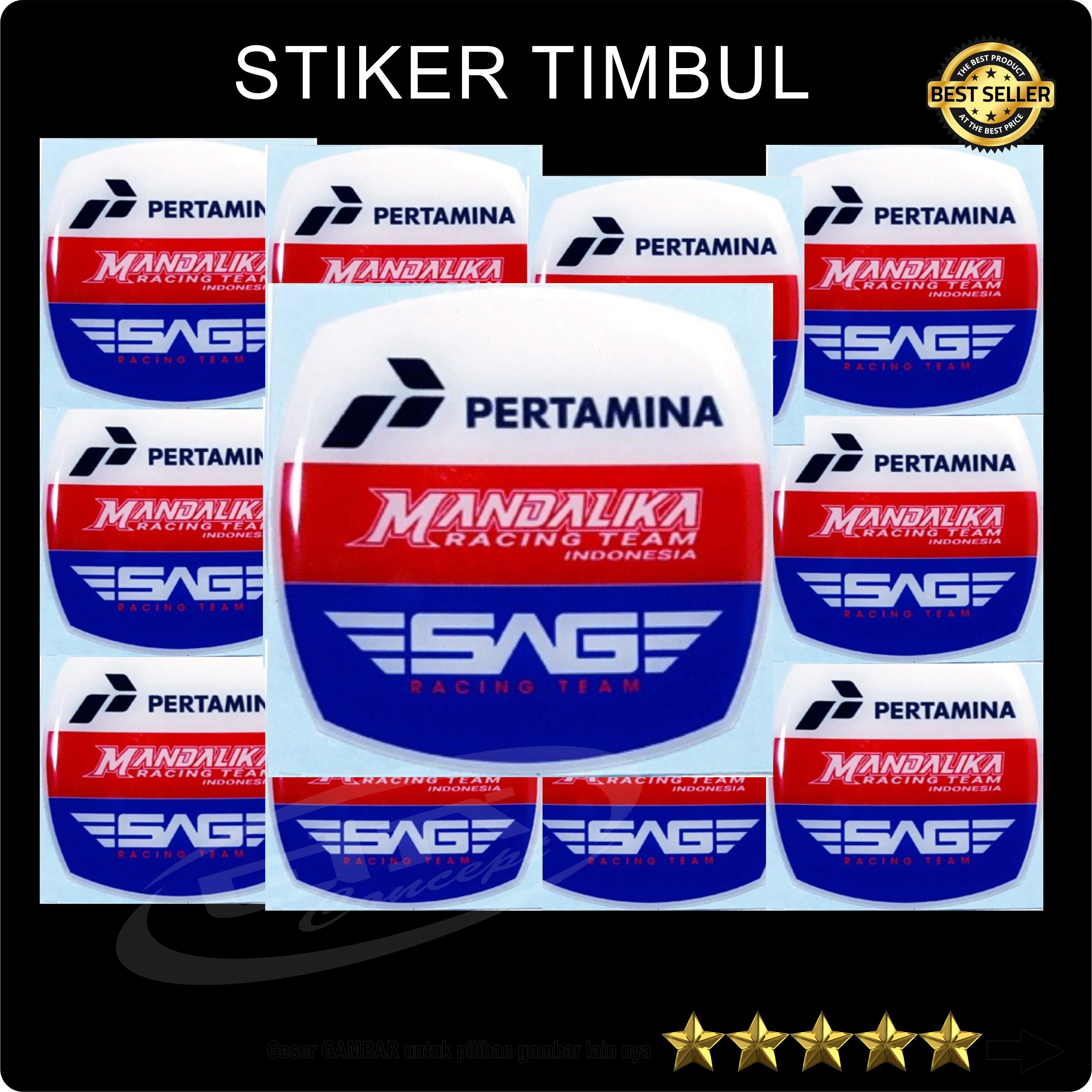 Stiker Timbul resin Team MANDALIKA Pertamina Logo Sticker Motor ...