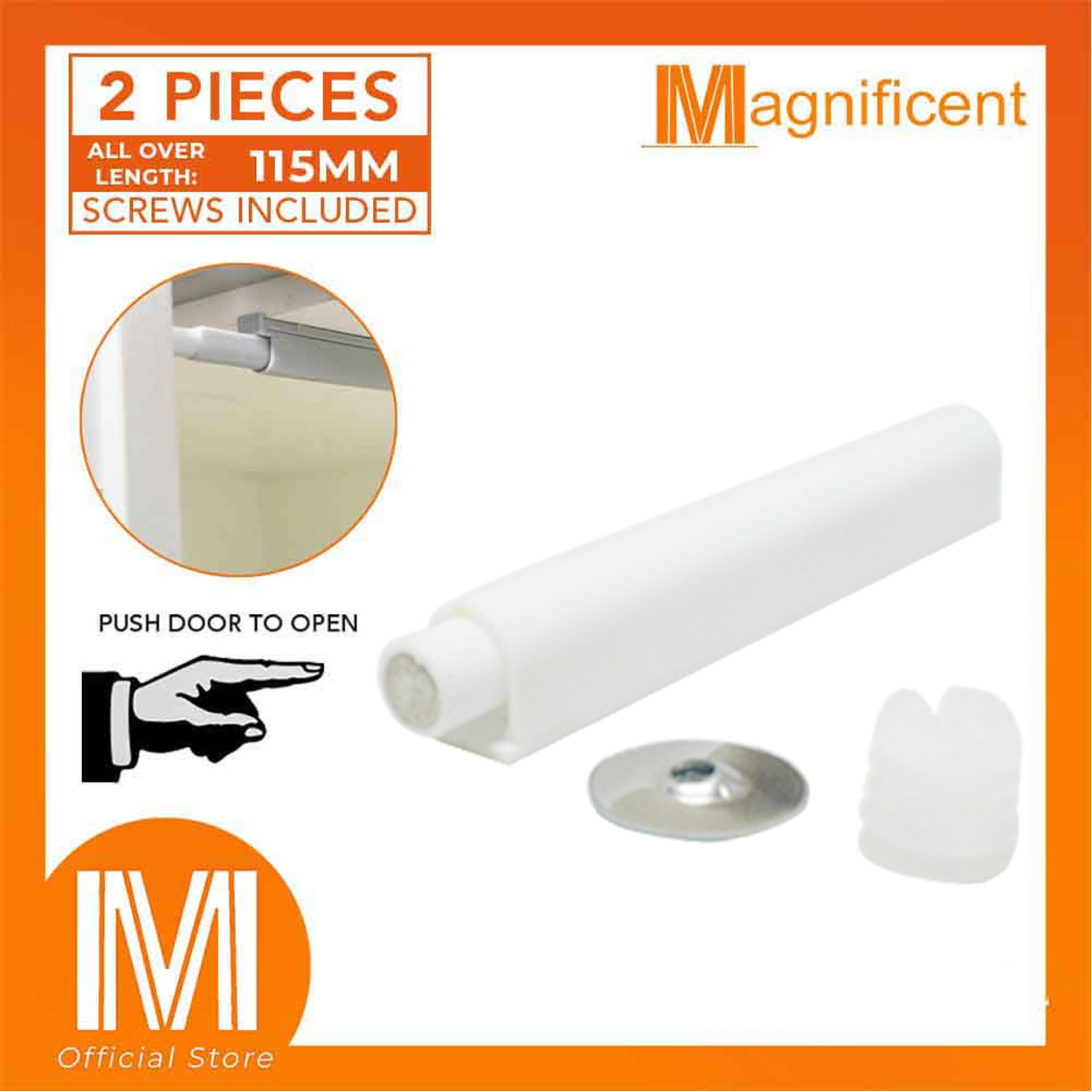 Push to Open Damper System Buffer Catch for Kitchen Cabinet Door (2 pcs ...