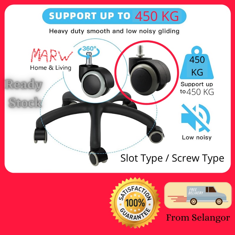 Roda Kerusi Office Chair Caster Roller Twin Wheel Caster Chair Roda ...