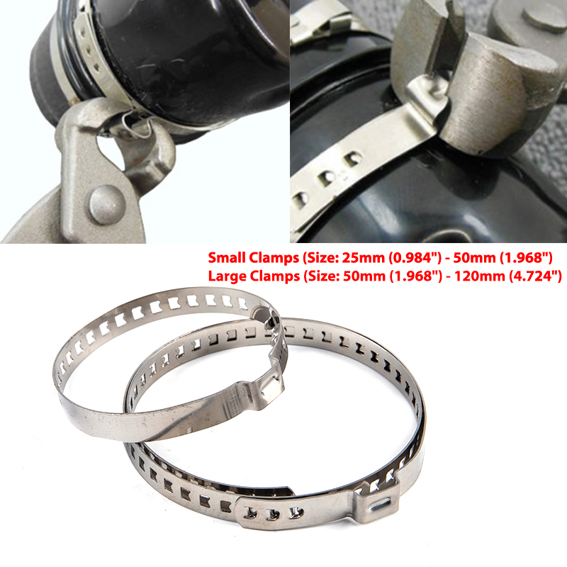2Pcs Universal Stainless Steel Axle CV Joint Boot Crimp Clamp Kit ...