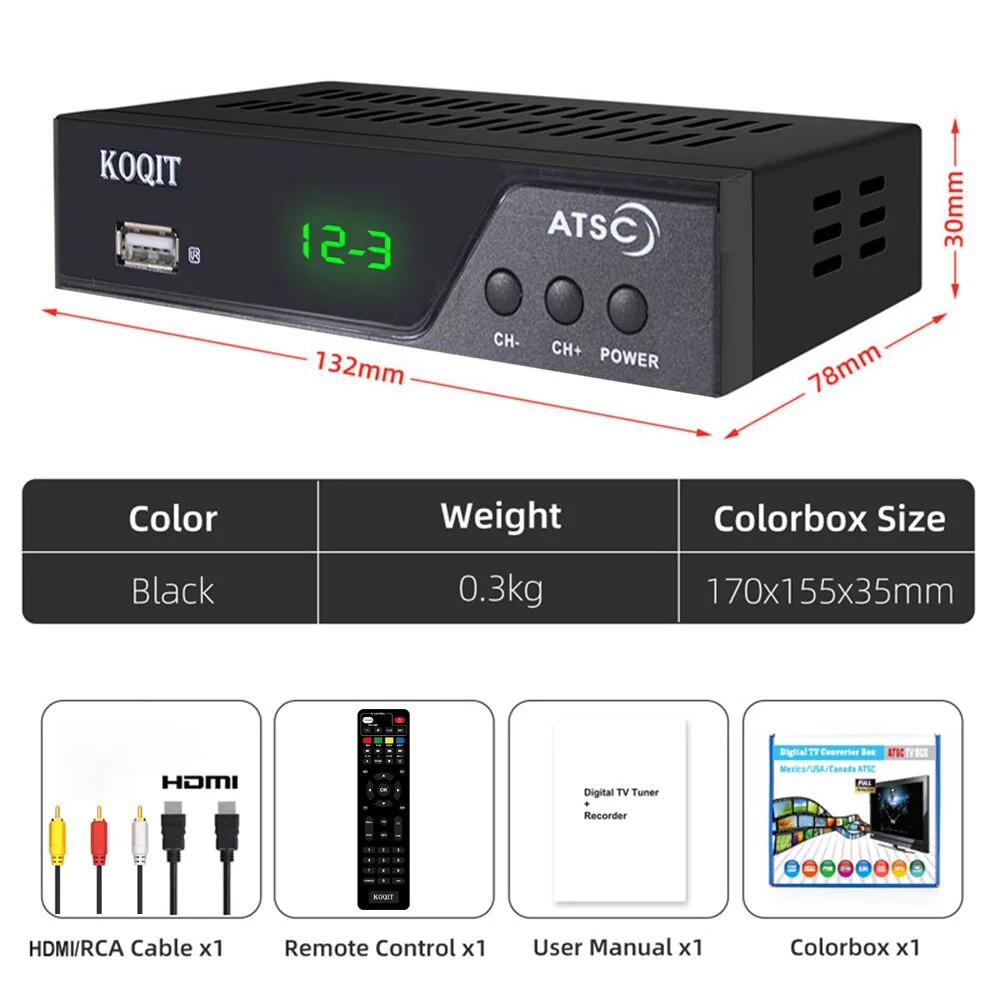 Converter Box Converter Box Smart Universal Remote Atsc Tv Tuner Analog