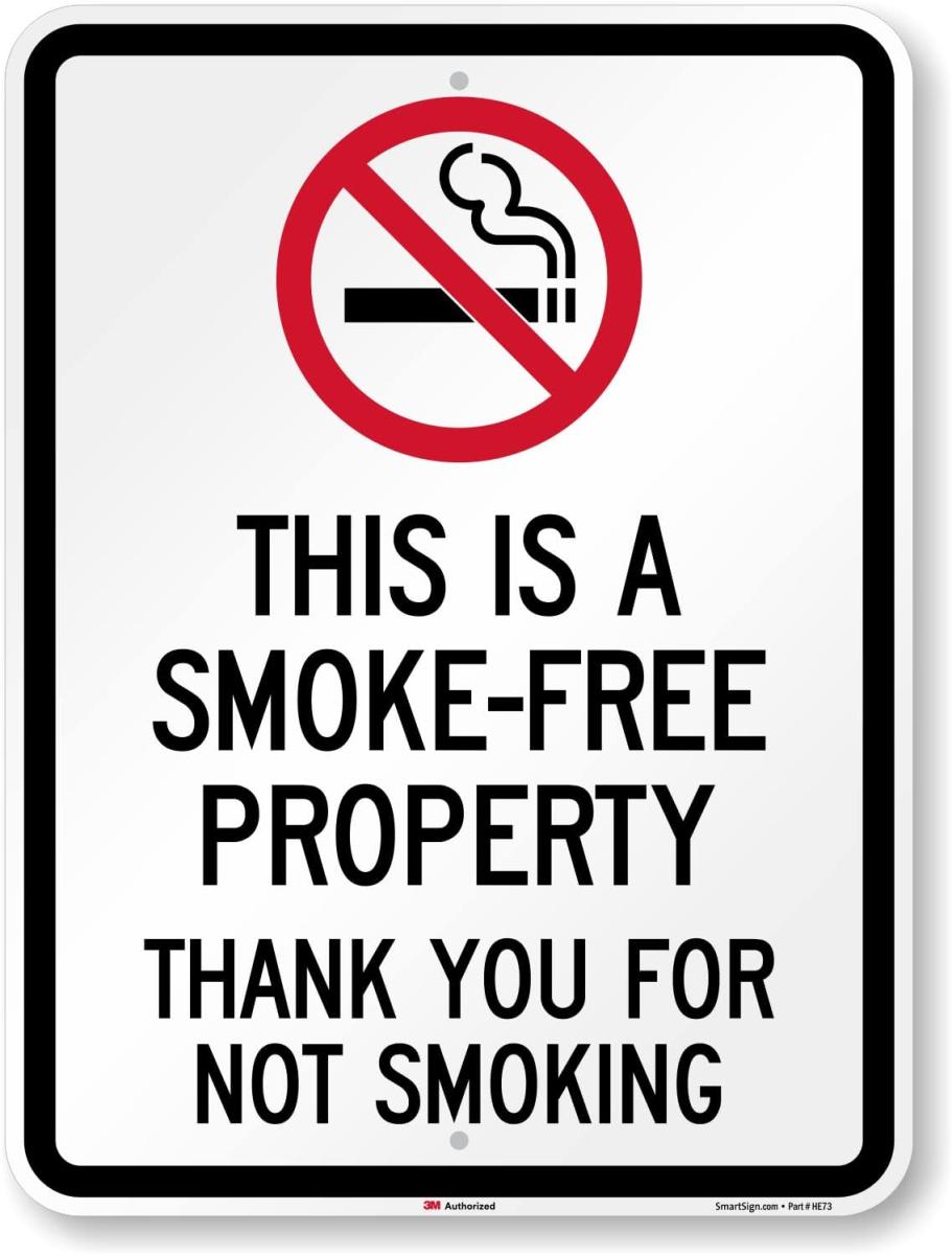 Papan Tanda Hartanah Bebas Rokok - 12x18 inci Aluminium Reflektif 3M ...