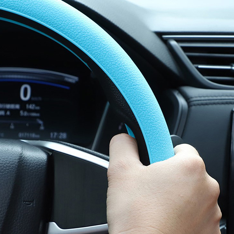 Car Universal Silicone Steering Wheel Cover Elastic Glove Cover Texture ...