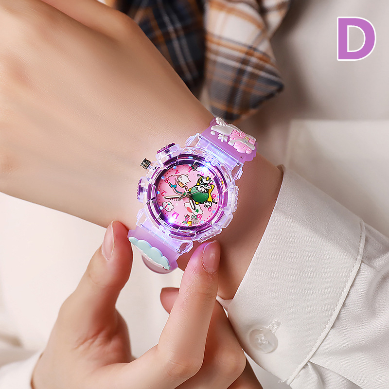 Sanrio Watch Kawaii Melody Cinnamoroll Children LED Luminous Watch ...