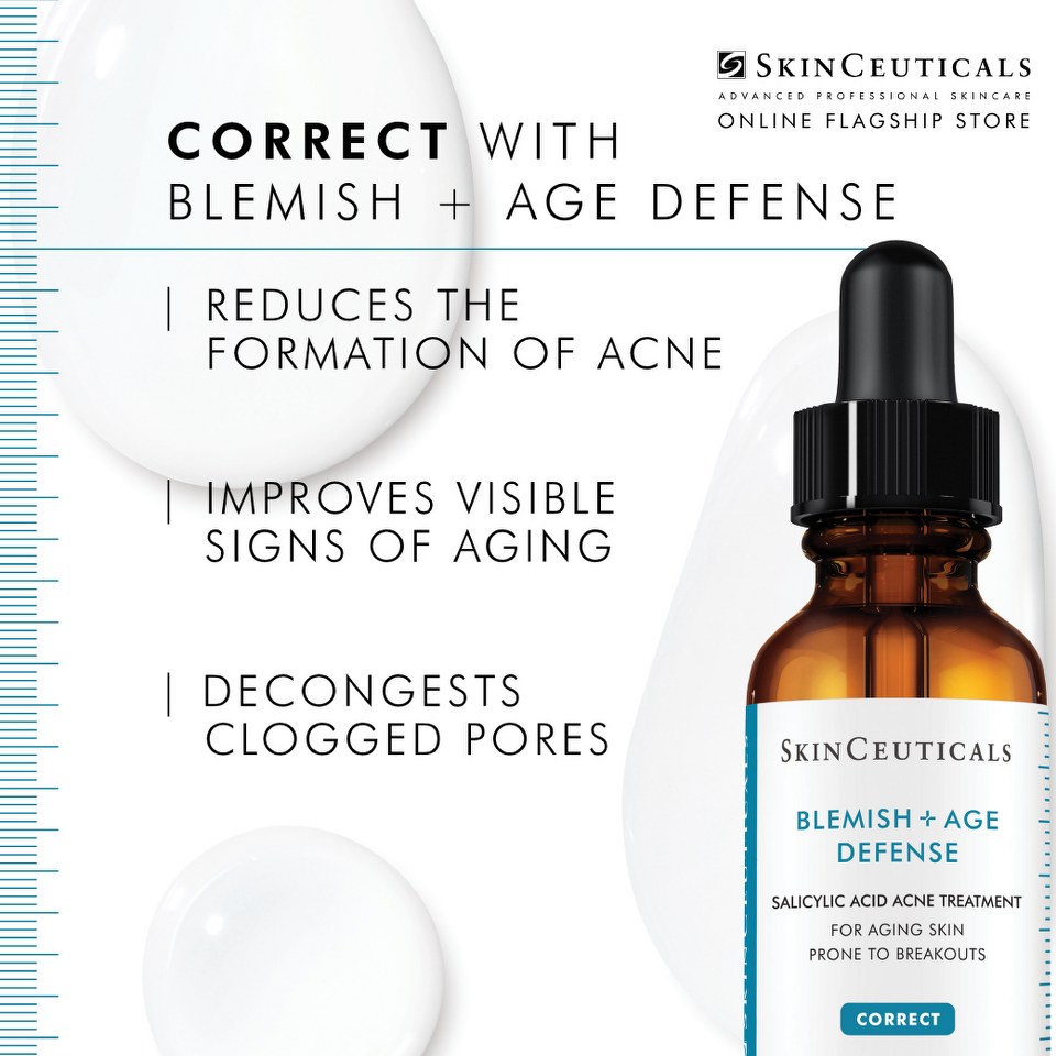 SKINCEUTICALS Blemish + Age Serum 30ml Anti-Acne Oil-Free Face Serum ...