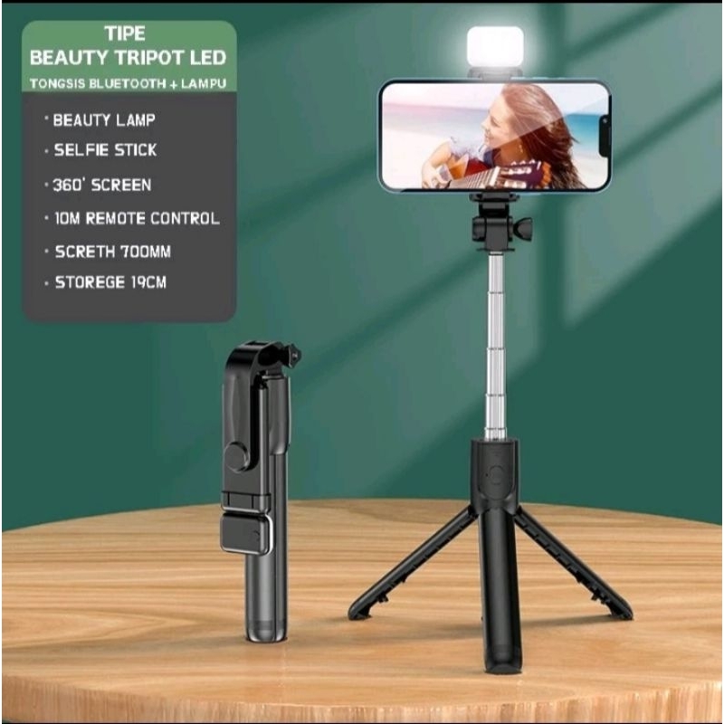 Tripod Tongsis HP Handphone Dengan Bluetooth LED R1 R1s 3in1 Selfie ...