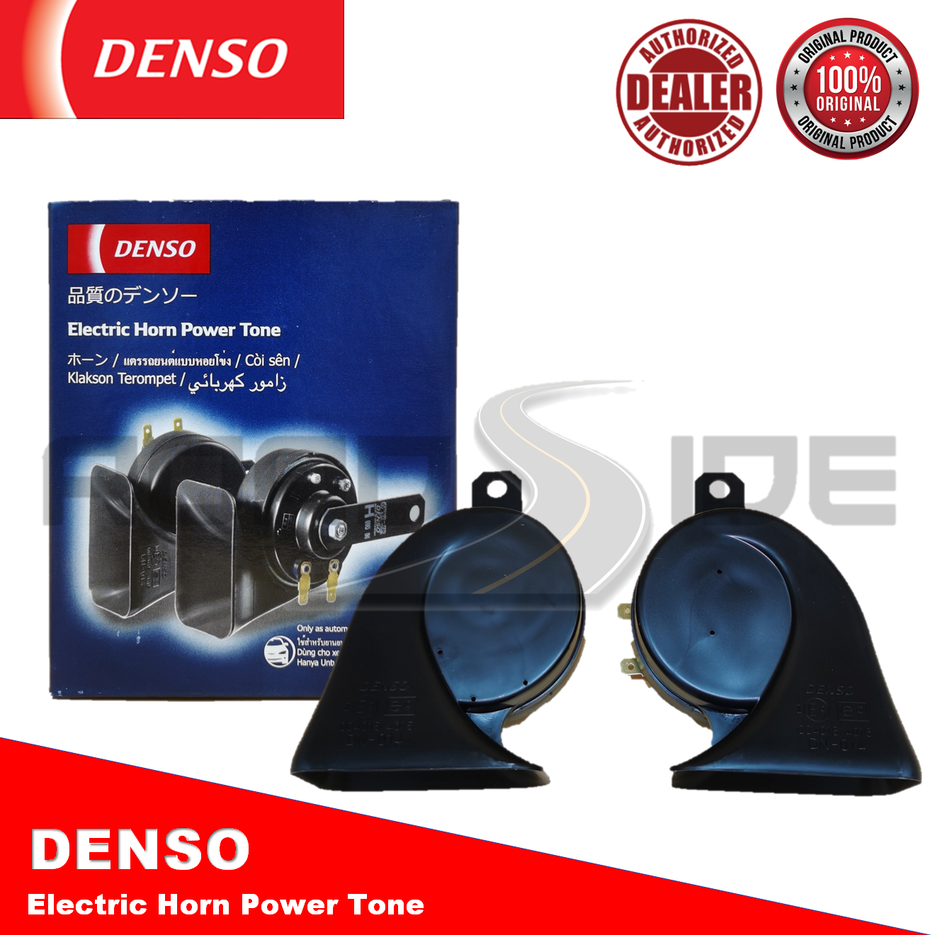 Denso Electric Horn Power Tone - Double Connector with Bracket and Wire ...