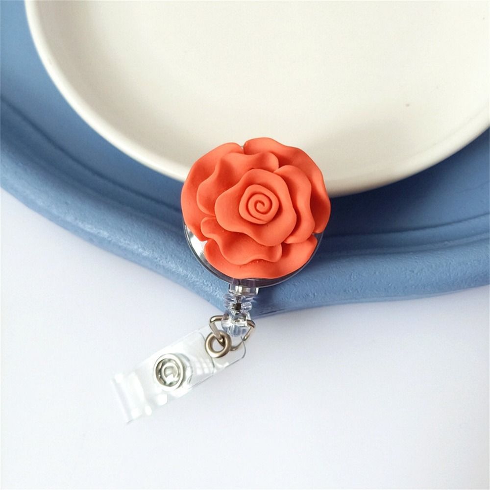 Badge Cilp Bow Flower Nurse Badge Reel Name Tag Chest Card Retractable ...