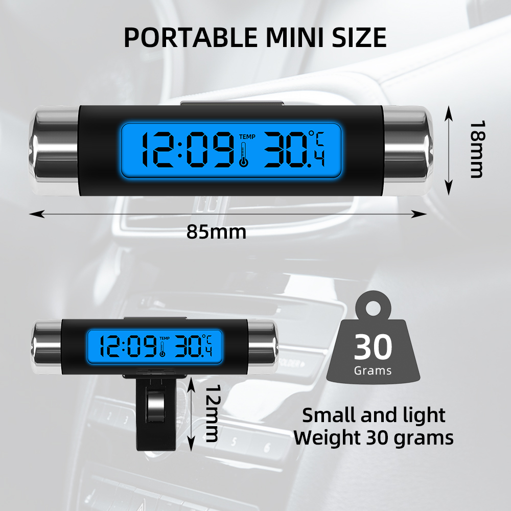 【Hot item】 2 IN 1 Car Watch Auto Clocks Luminous LCD Digital Display ...
