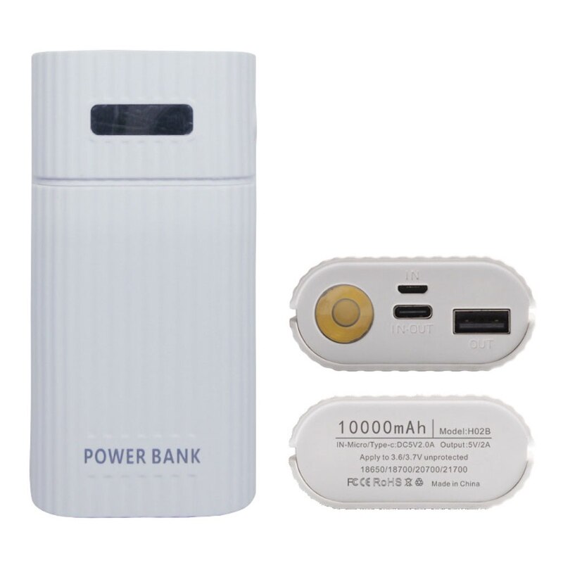 18650 20700 21700 Power Bank 10000mAh USB Type C 5V Case Battery Charge ...