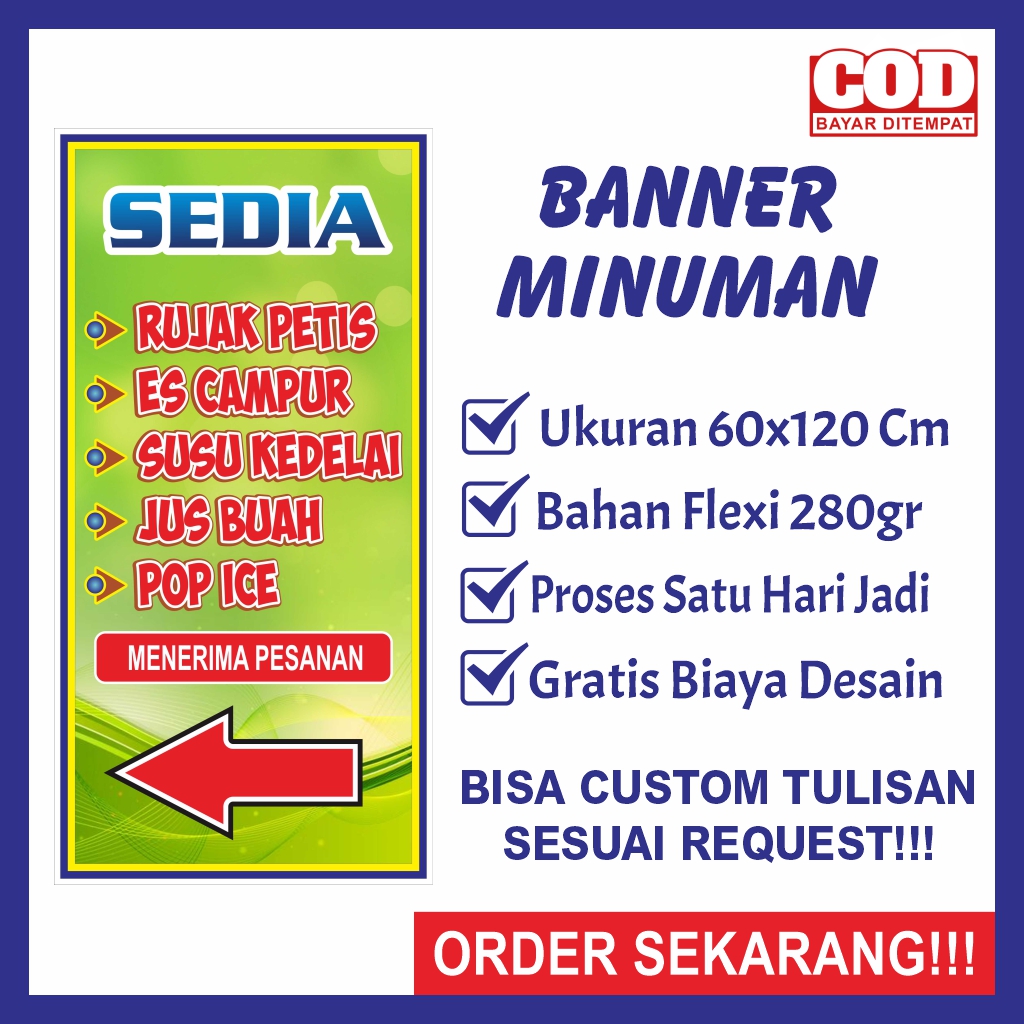 Banner Spanduk Backdrop Plang Poster Usaha Minuman Juice Jus Buah Rujak ...