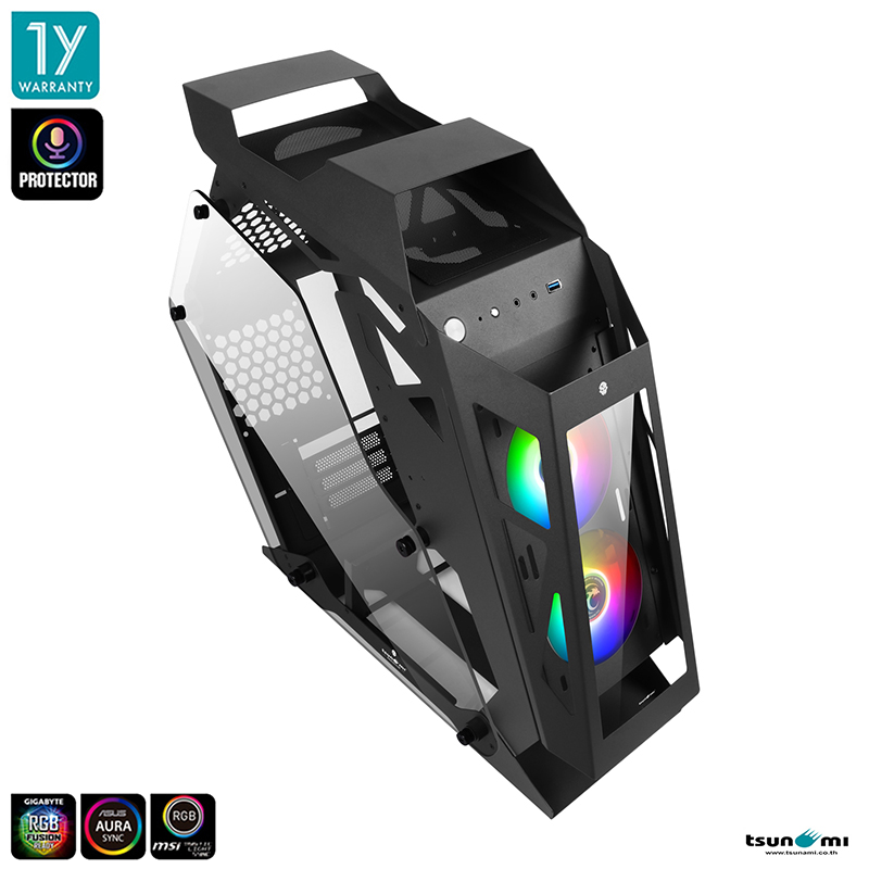 เคสคอมพิวเตอร์ Tsunami Protector Hagrid (Protector Sound Sync) Tempered ...