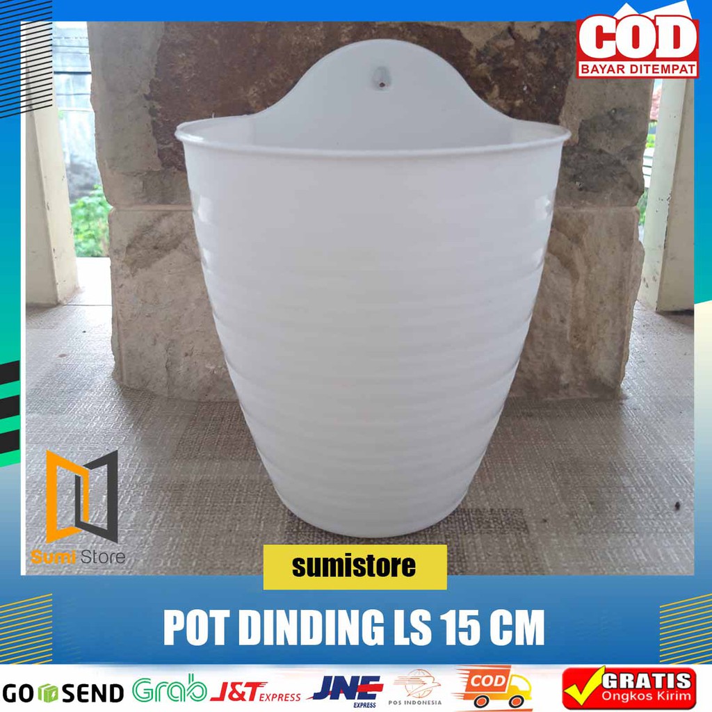Pot dinding 15 cm putih / Pot pirus dinding/ Pot tawon dinding Hokki ...