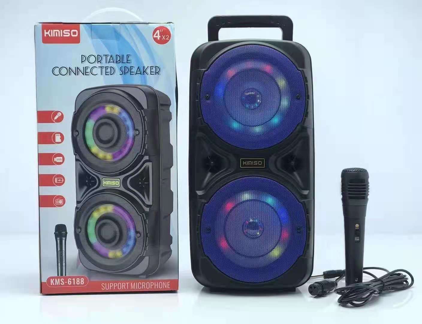 KIMISO KMS-6188 PORTABLE CONNECTED SPEAKER(WITH MICROPHONE) | Lazada PH