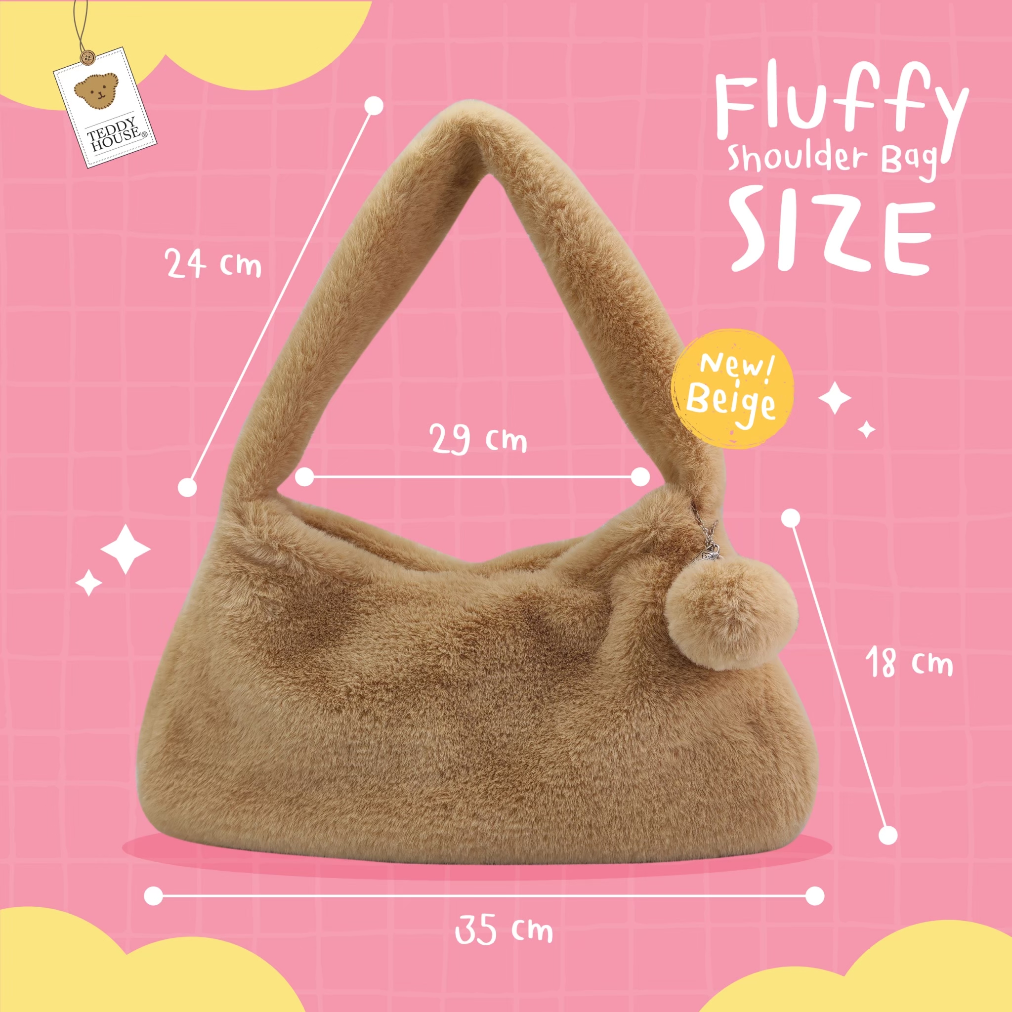 Teddy House : Teddy Shoulder fluffy bag กระเป๋าขนนุ่ม | Lazada.co.th