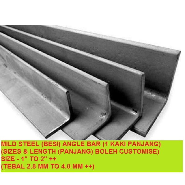 MILD STEEL (BESI) ANGLE BAR (1 KAKI PANJANG KE 5 KAKI PANJANG ...