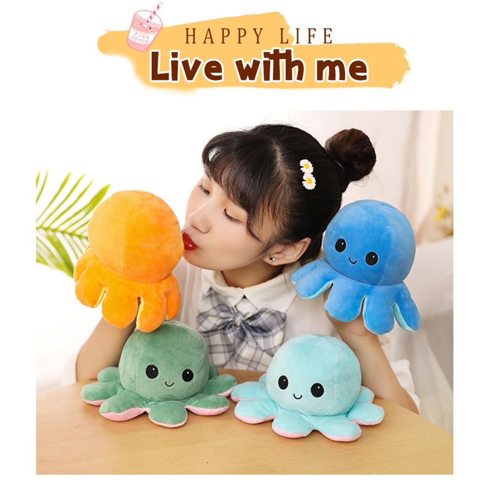 【ArtGlobe】Flip Octopus Stuffed Animals Doll Different Sides Show Soft ...