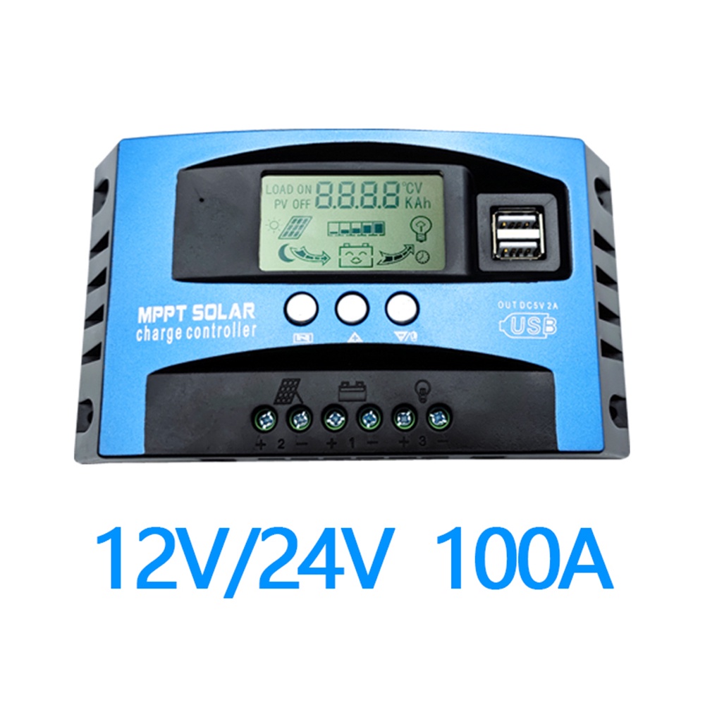 Mppt Solar Charge Controller 100A 30A Power Dual USB LCD Display Solar Regulator 12V Solar ...