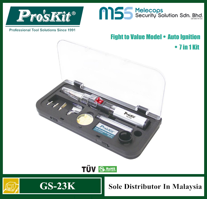 Pro'skit GS-23K Gas Soldering Iron Kit-Auto Ignition | Lazada