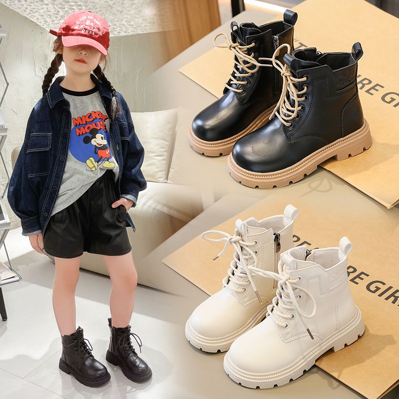 Girls Martin Boots 2024 New Spring and Autumn Single Boots Medium and ...