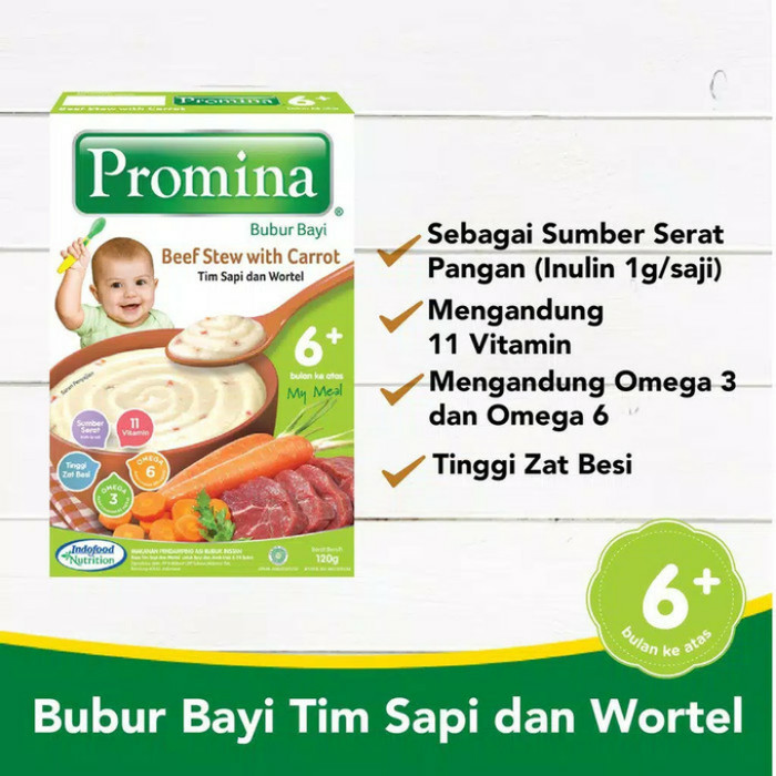 PROMINA Bubur Bayi 6+ Bubur Instant MPASI 120gr Rasa Beras Merah ...