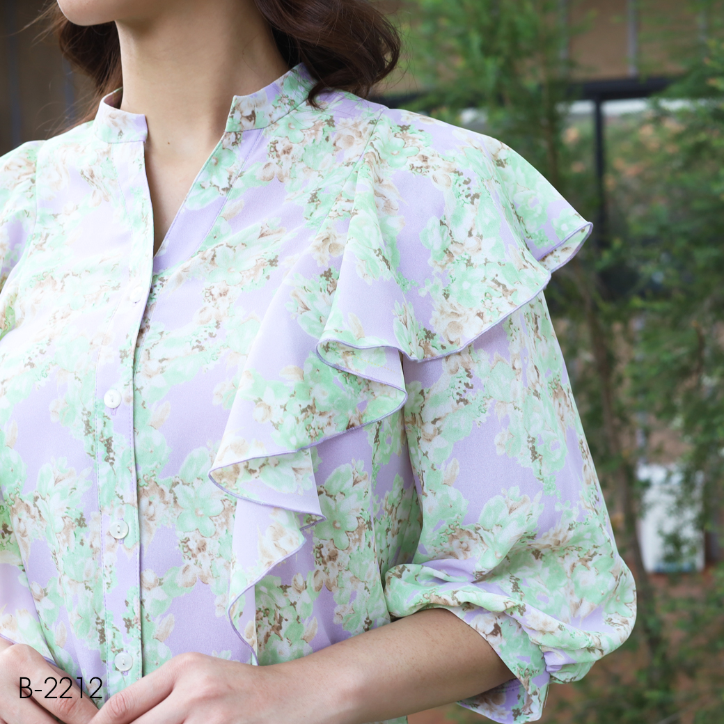 MIKIKO Blouse MI-B2212 ชิฟฟอนชีราเม้นท์ แขนยาว IGPU22-4 - MIKIKO MKK - ThaiPick