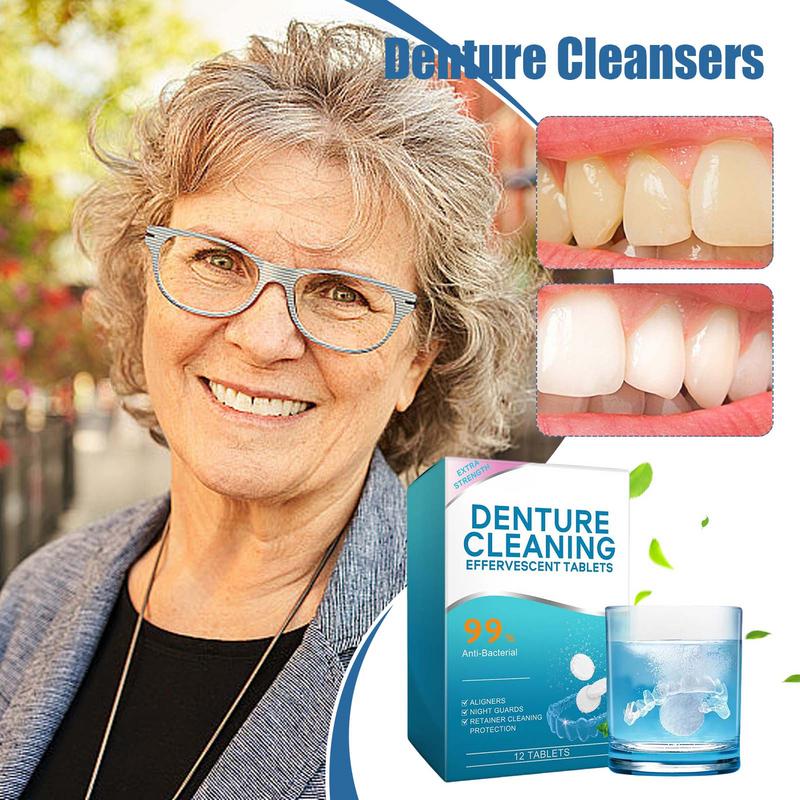 Denture Tablets Old Stains Odors Remover Portable 12 Pieces ...