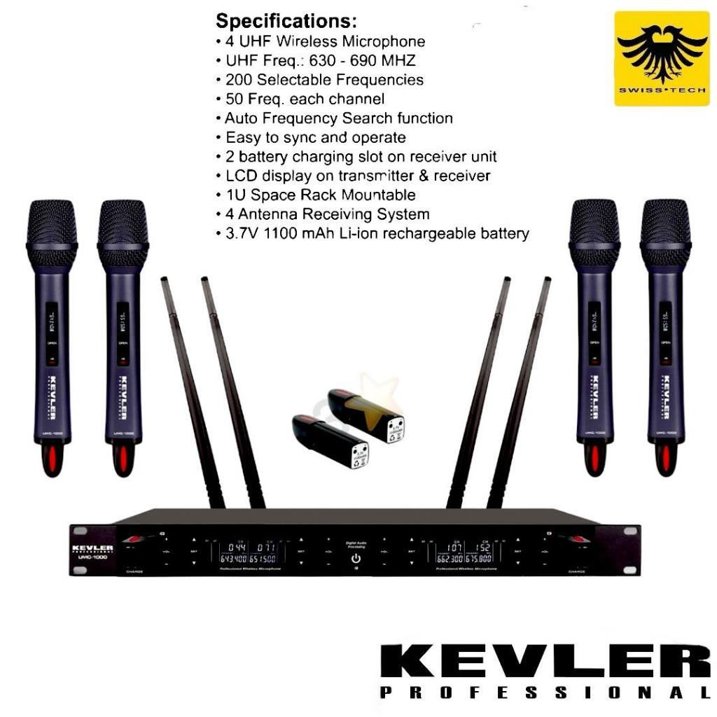 Kevler UMC-1000 4 UHF Wireless Microphone System Audio | Lazada PH