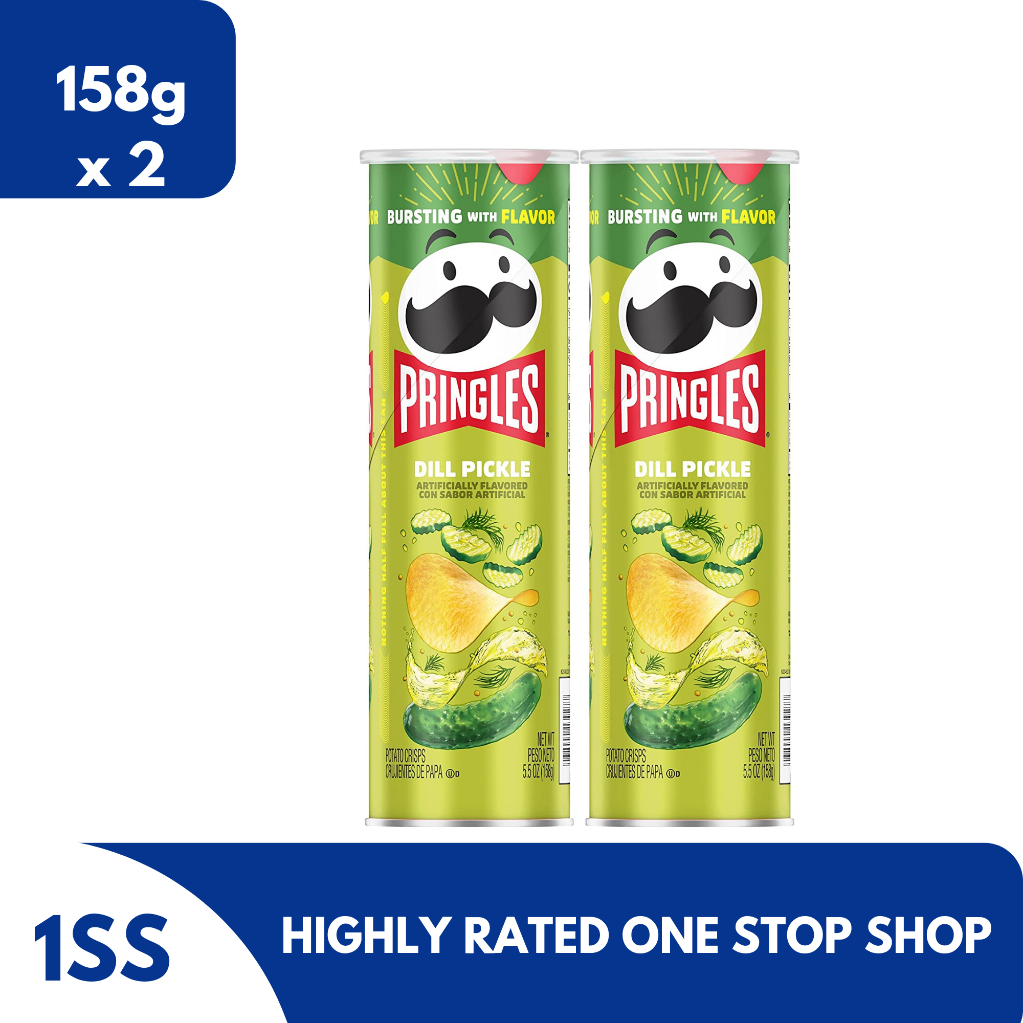 Pringles Dill Pickle Potato Crisps, 158g set of 2 | Lazada PH