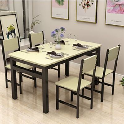 LZD Dining tables and chairs set 4 People Table Canteen Dining Room ...